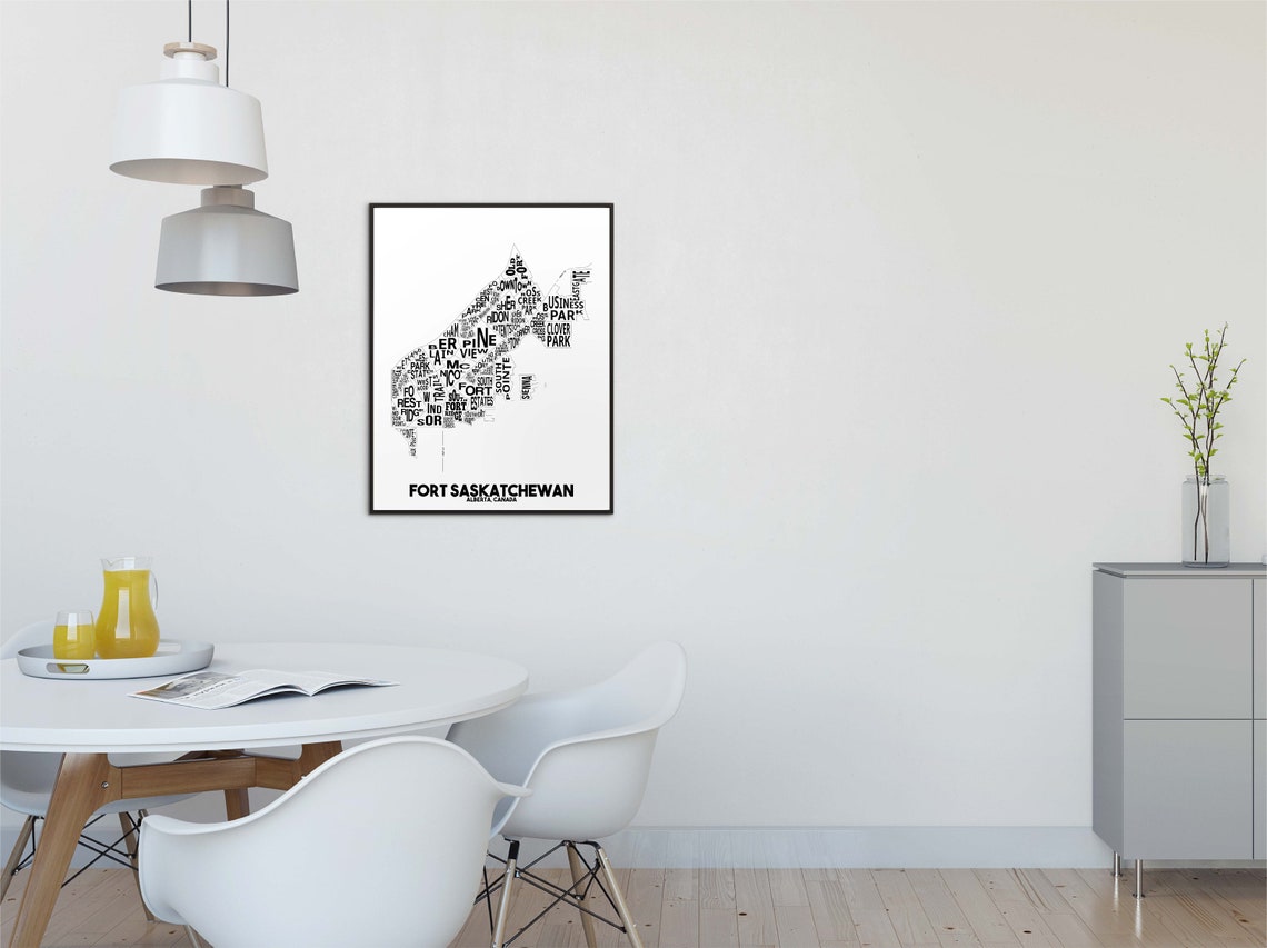 Fort Saskatchewan Neighbourhood City Map Print Handmade - Etsy
