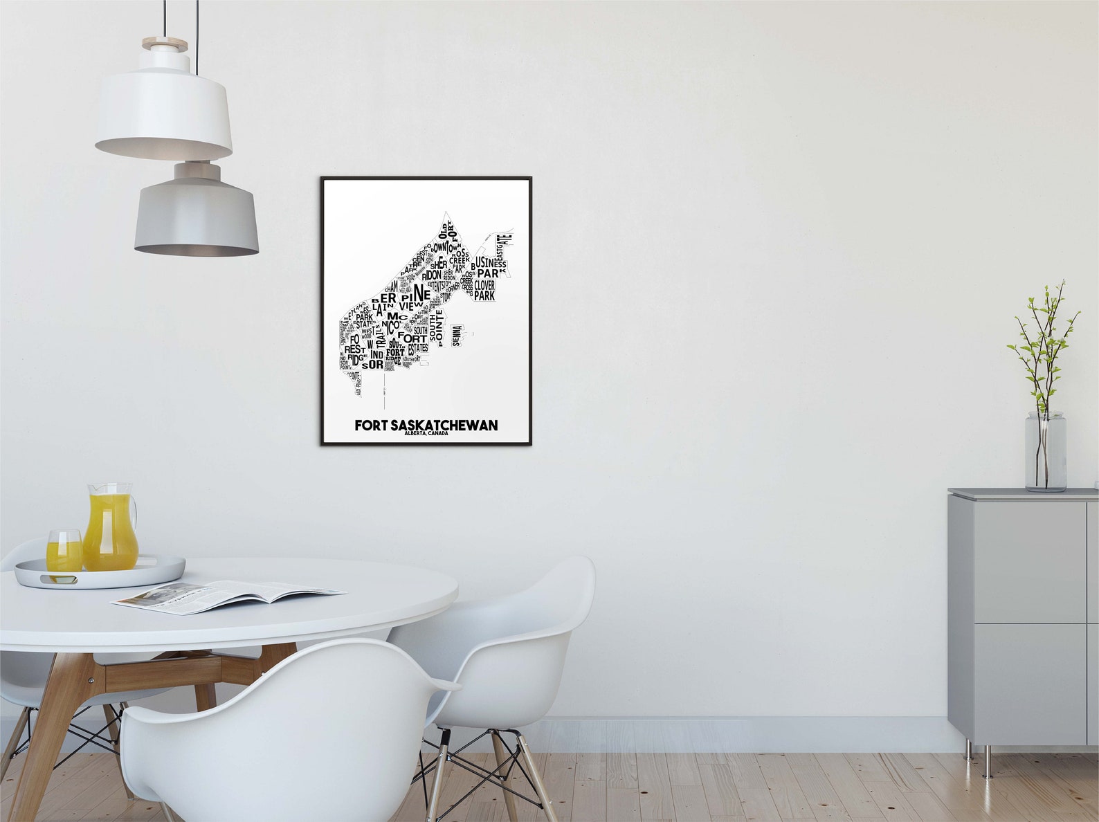 Fort Saskatchewan Neighbourhood City Map Print Handmade - Etsy