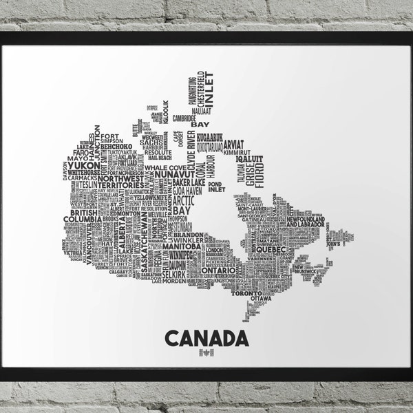 Canada Map Art - Etsy