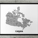 Canada City Typography Map Print Handmade Canada Map - Etsy Canada