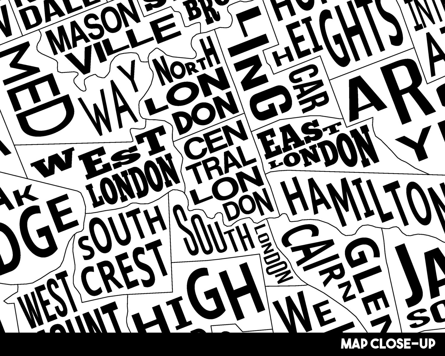 London Ontario Neighbourhood City Map Print Handmade - Etsy