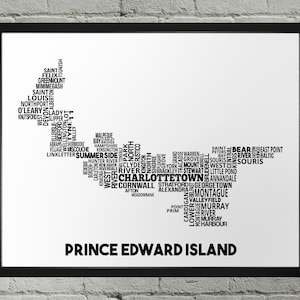 Prince Edward Island Cities Typography Map Print | Etsy Canada