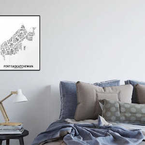 Fort Saskatchewan Neighbourhood City Map Print | Handmade | Fort ...