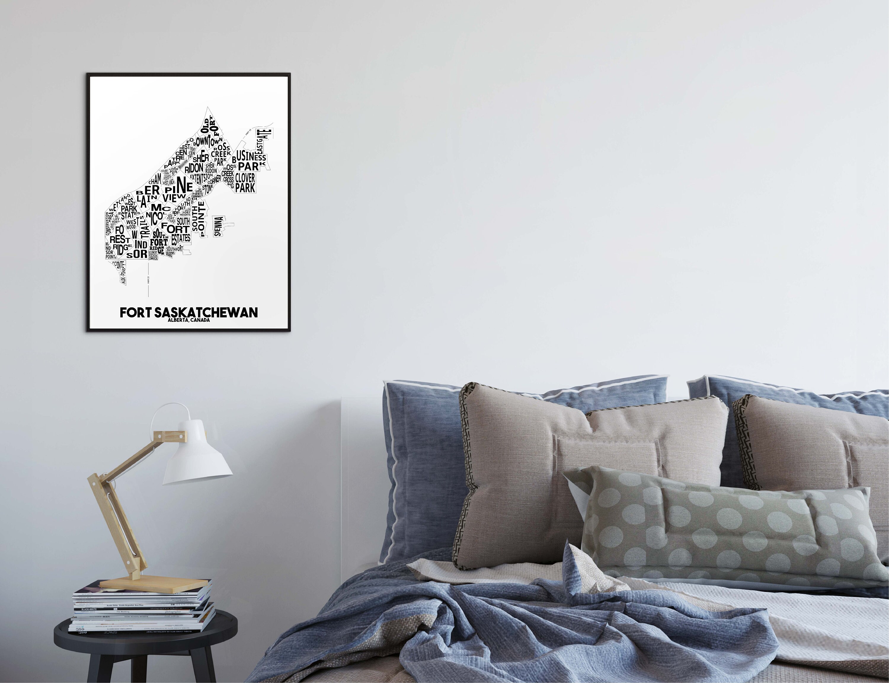 Fort Saskatchewan Neighbourhood City Map Print Handmade - Etsy