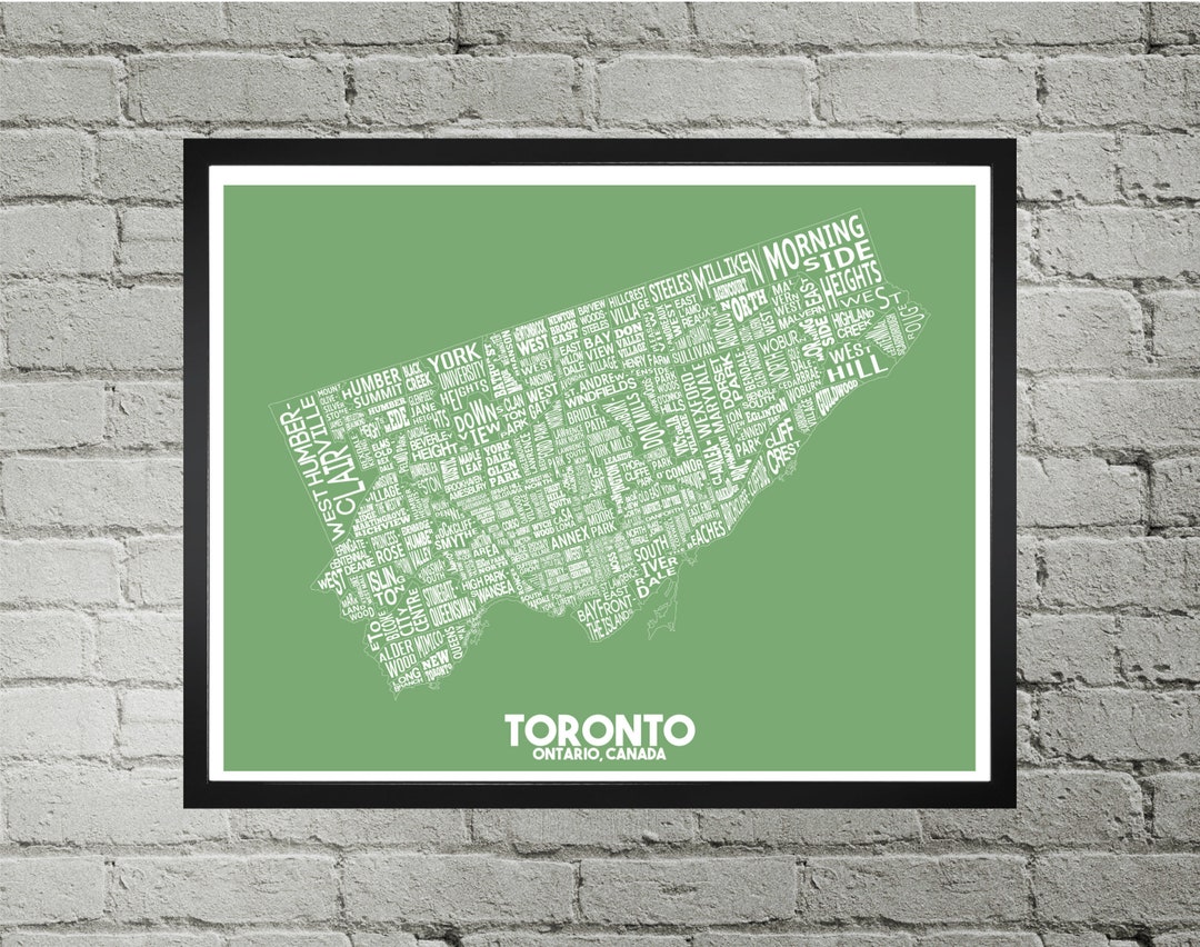 NEW ITEM Toronto Neighbourhood City Map Print Handmade Toronto Ontario ...
