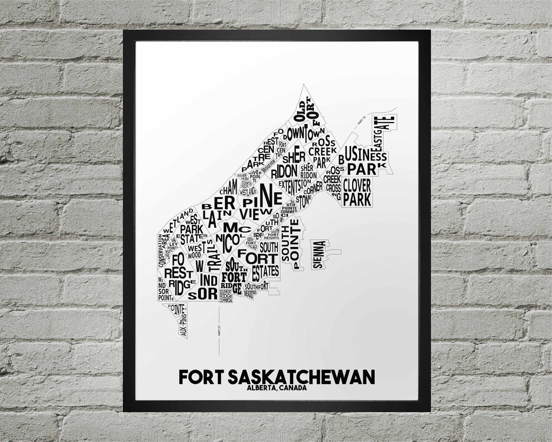 Fort Saskatchewan Neighbourhood City Map Print | Handmade | Fort ...