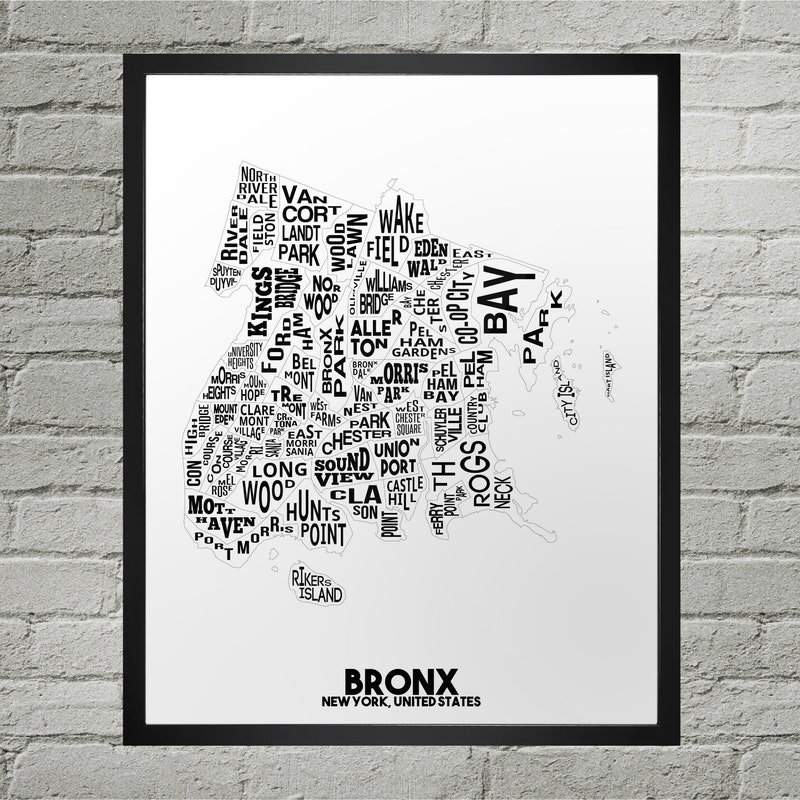 Bronx Map - Etsy