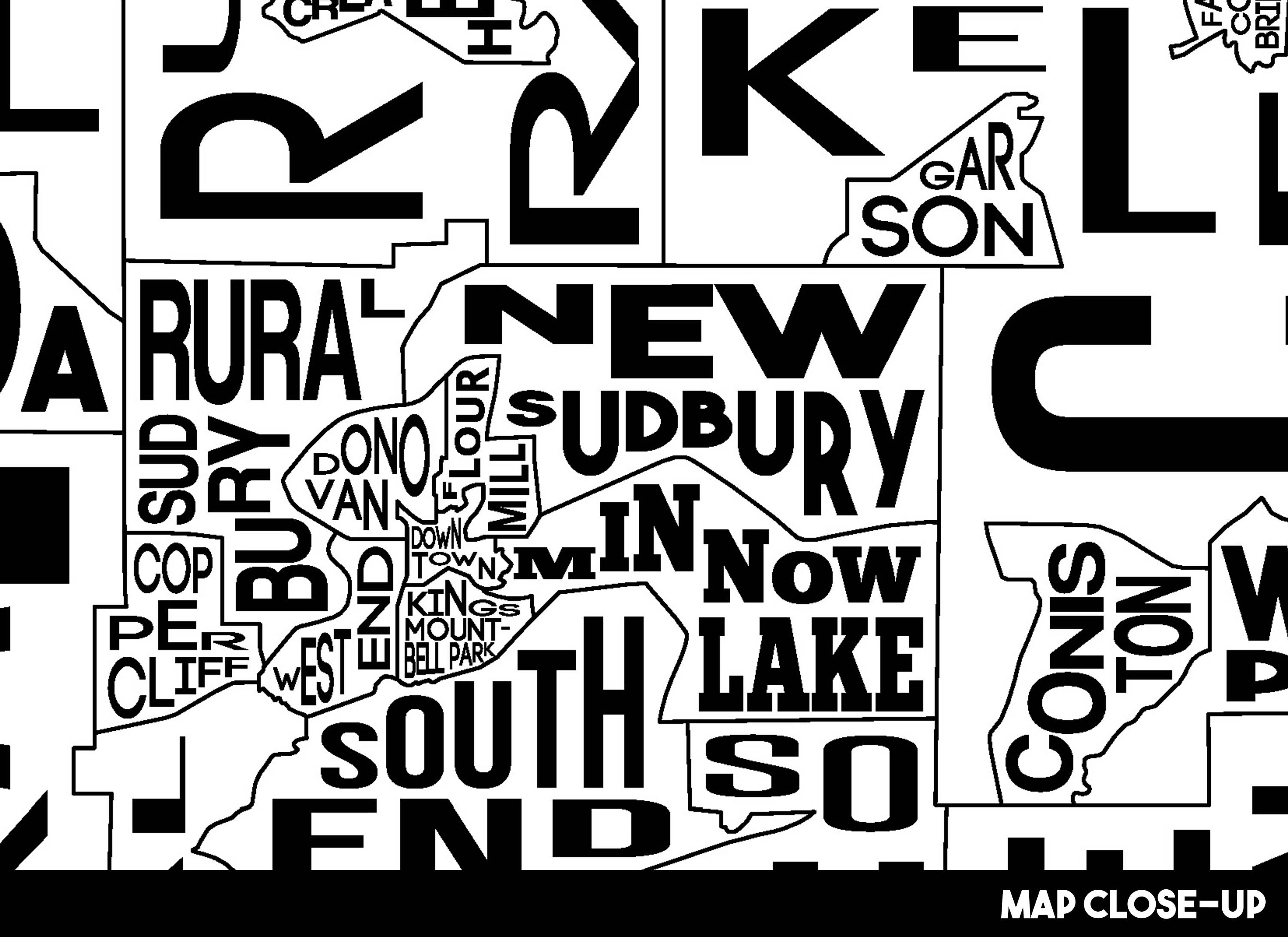 Greater Sudbury Neighbourhood City Map Print Handmade - Etsy Canada