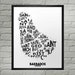 Barbados Parishes Typography Map Print Handmade Barbados - Etsy