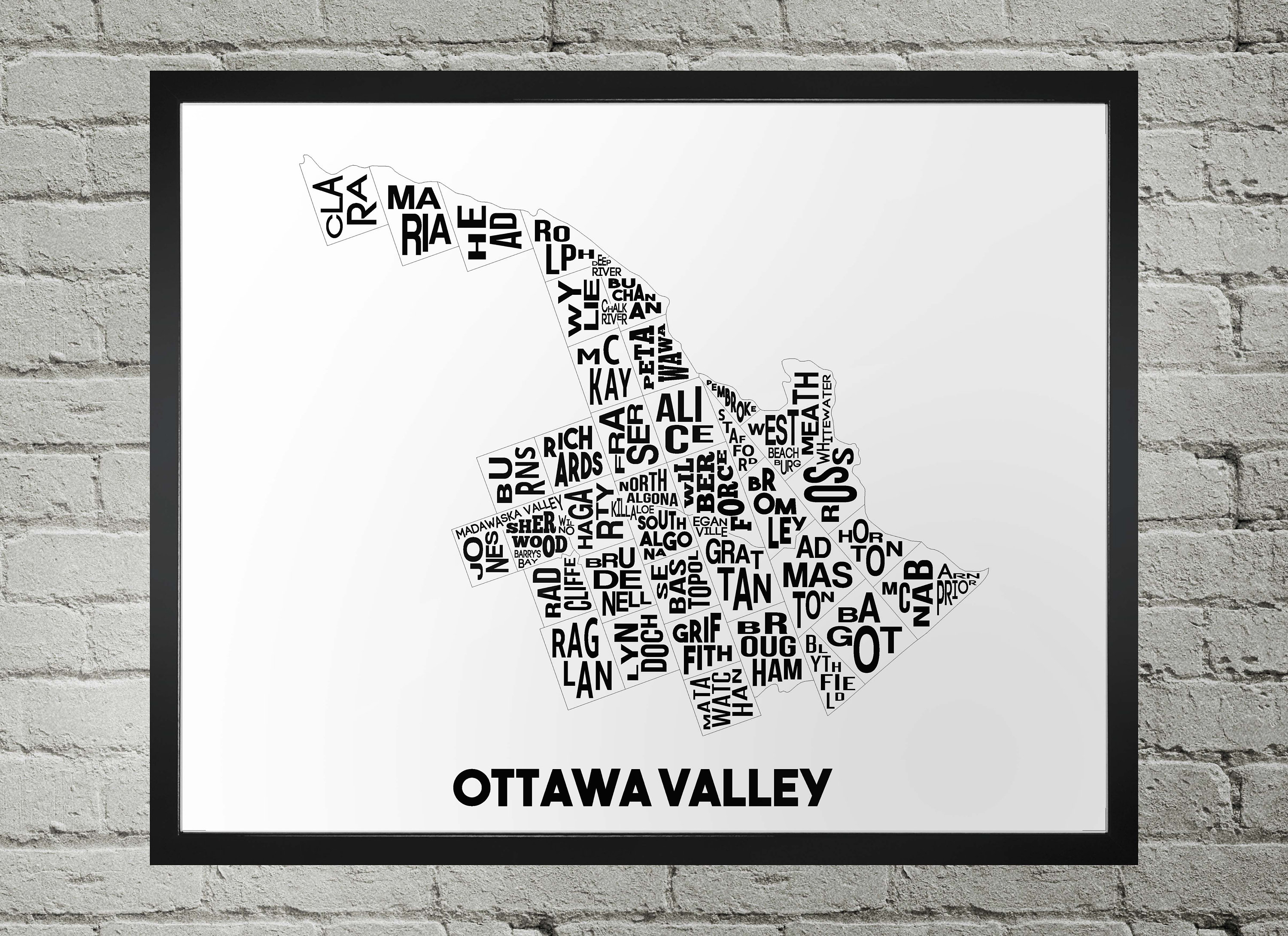 Ottawa Valley Municipalties City Map Print Handmade Ottawa - Etsy Canada