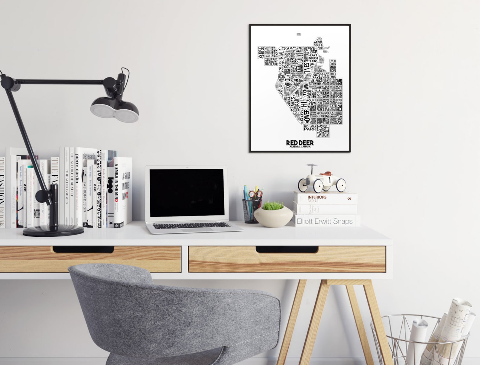Red Deer Neighbourhood City Map Print | Handmade | Red Deer Alberta Map ...