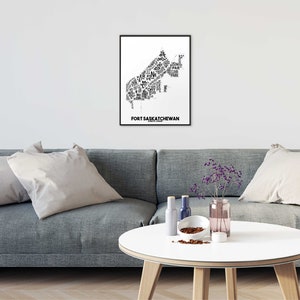 Fort Saskatchewan Neighbourhood City Map Print | Handmade | Fort ...