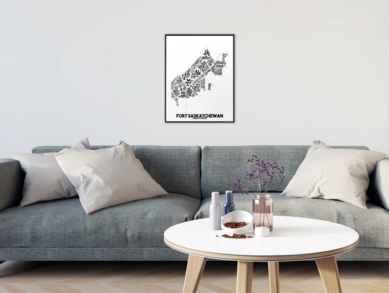 Fort Saskatchewan Neighbourhood City Map Print Handmade - Etsy