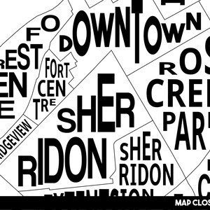 Fort Saskatchewan Neighbourhood City Map Print | Handmade | Fort ...