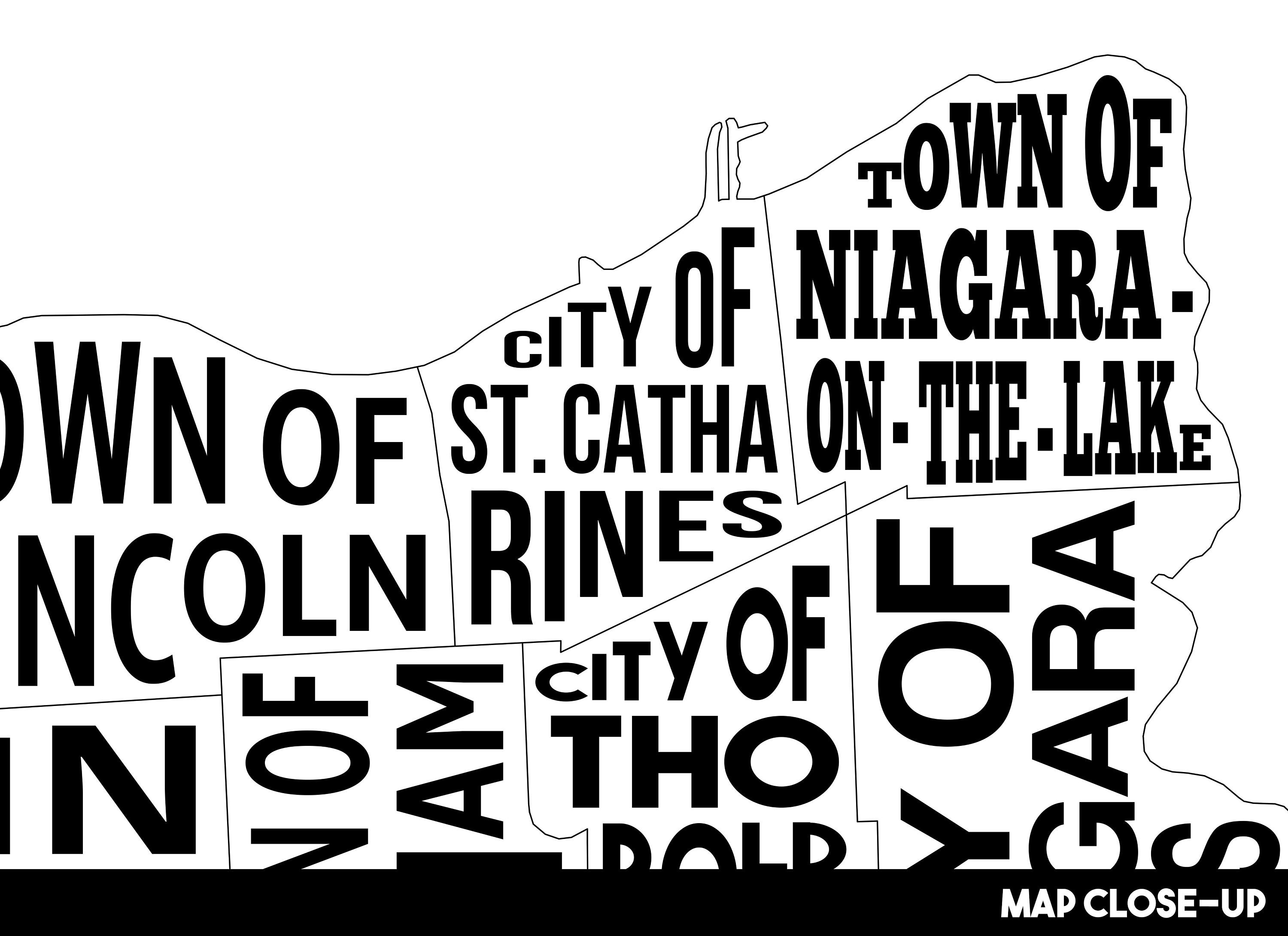 Niagara Region City Map Print Handmade Niagara Region - Etsy