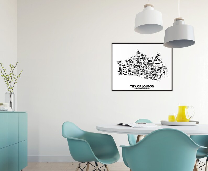 City of London England Wards City Map Print | Handmade | City of London ...