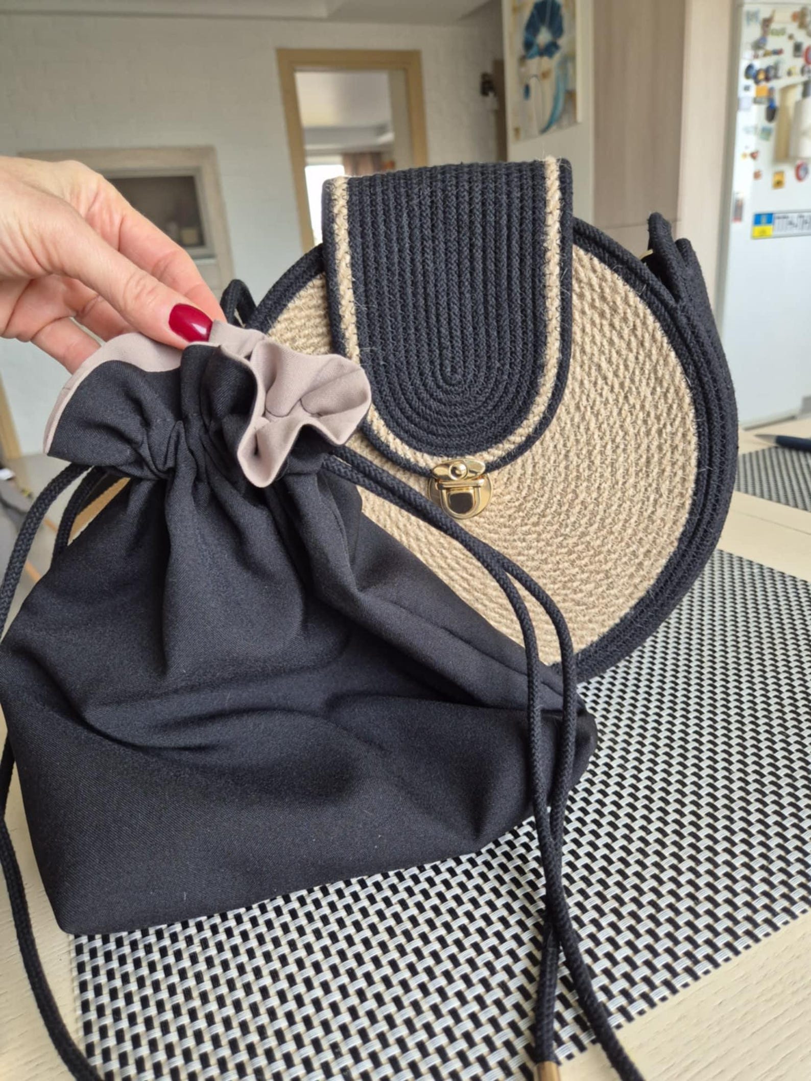 Bag, Daily Usage Bag, Cotton Rope Bag, Cord Bag, Shoulder Bag, Circle ...