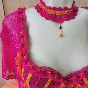Pink and Orange Rave Outfit, Rave Bra, Tutu, Fairy Costume, Festival ...