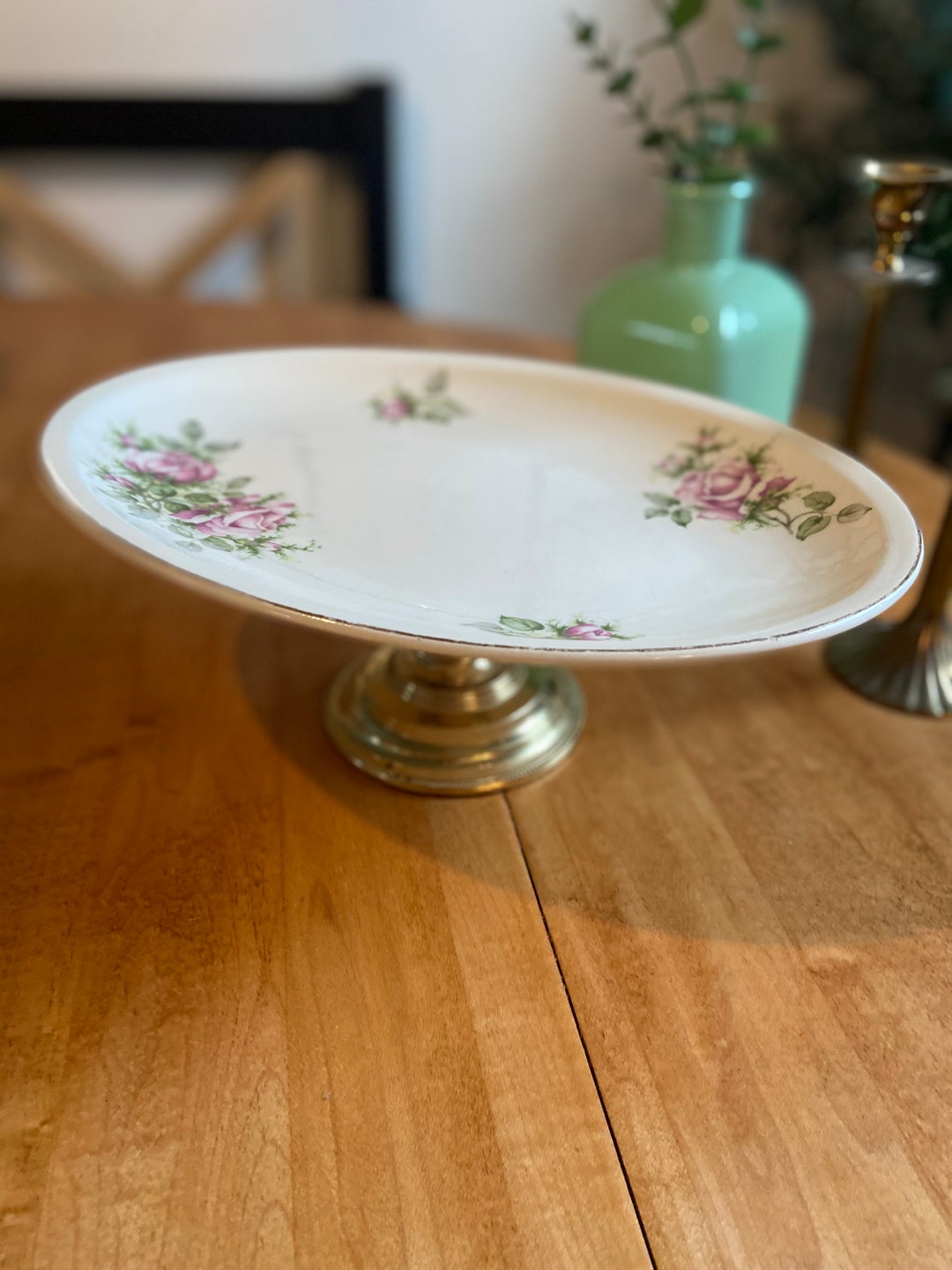 Vintage Oval Cake Stand - Etsy