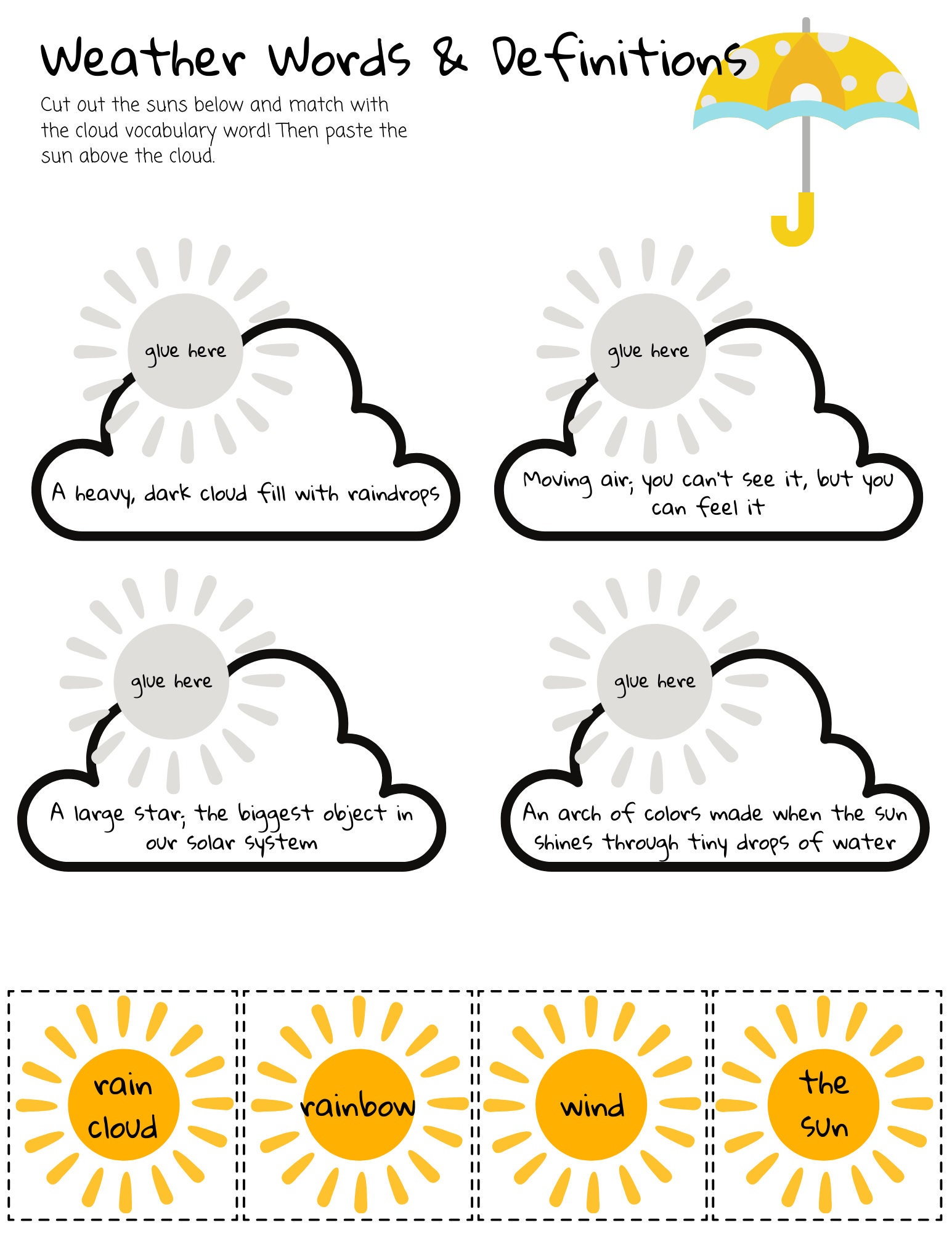 Weather Unit, Weather Studies, Elementary Skill Sheets, Spring Learning ...