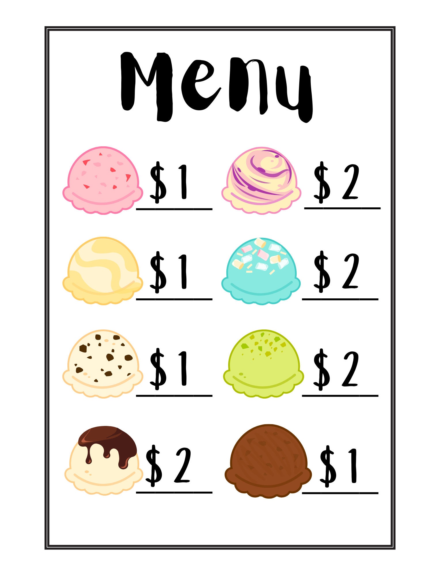 Pretend Play, Ice Cream Shop, Ice Cream, Printables, Ice Cream ...