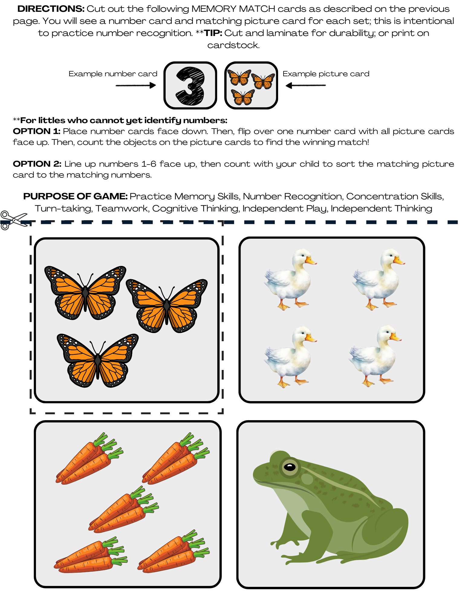 Memory Match Counting Game - Etsy