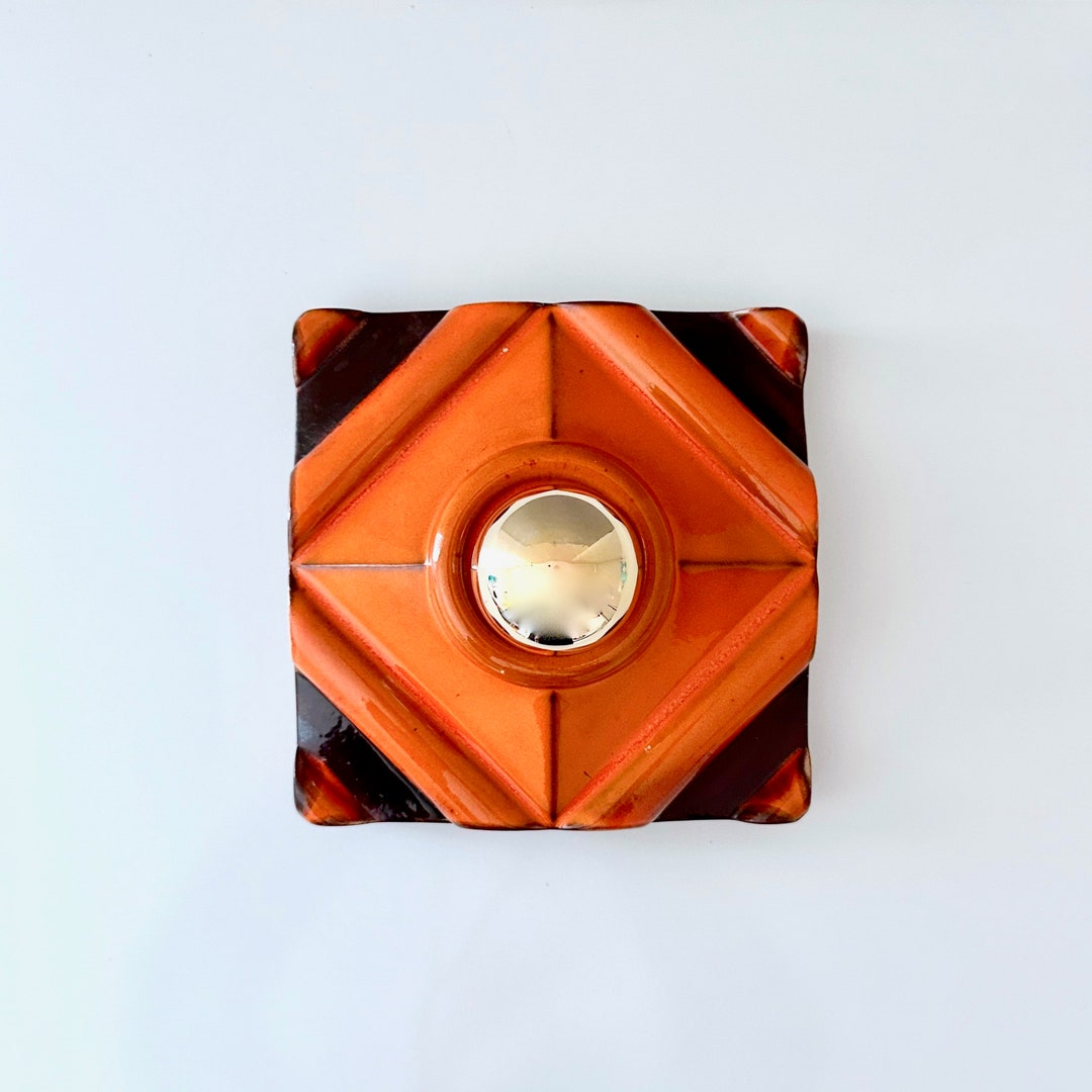 Vintage Wall Lamp PAN Ceramic, 70s Wall Light Orange, Pop Art - Etsy