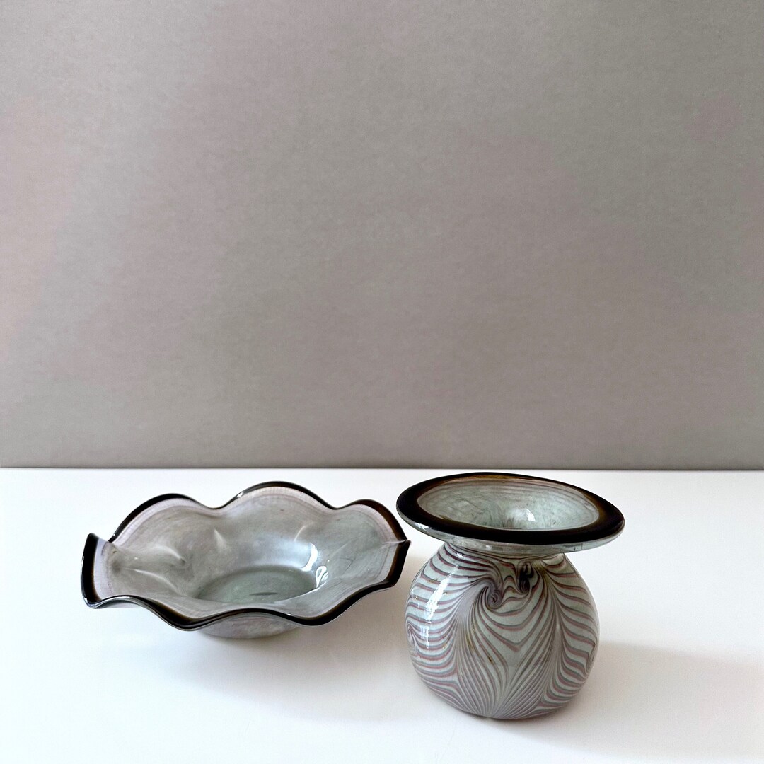Erwin Eisch Selection Vase and Bowl 1980s Studio Glass - Etsy