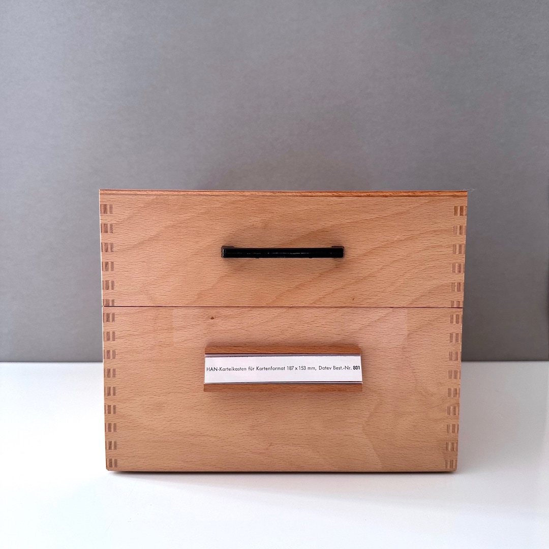 Vintage HAN Index Box DIN B6 Landscape Made of Wood - Etsy