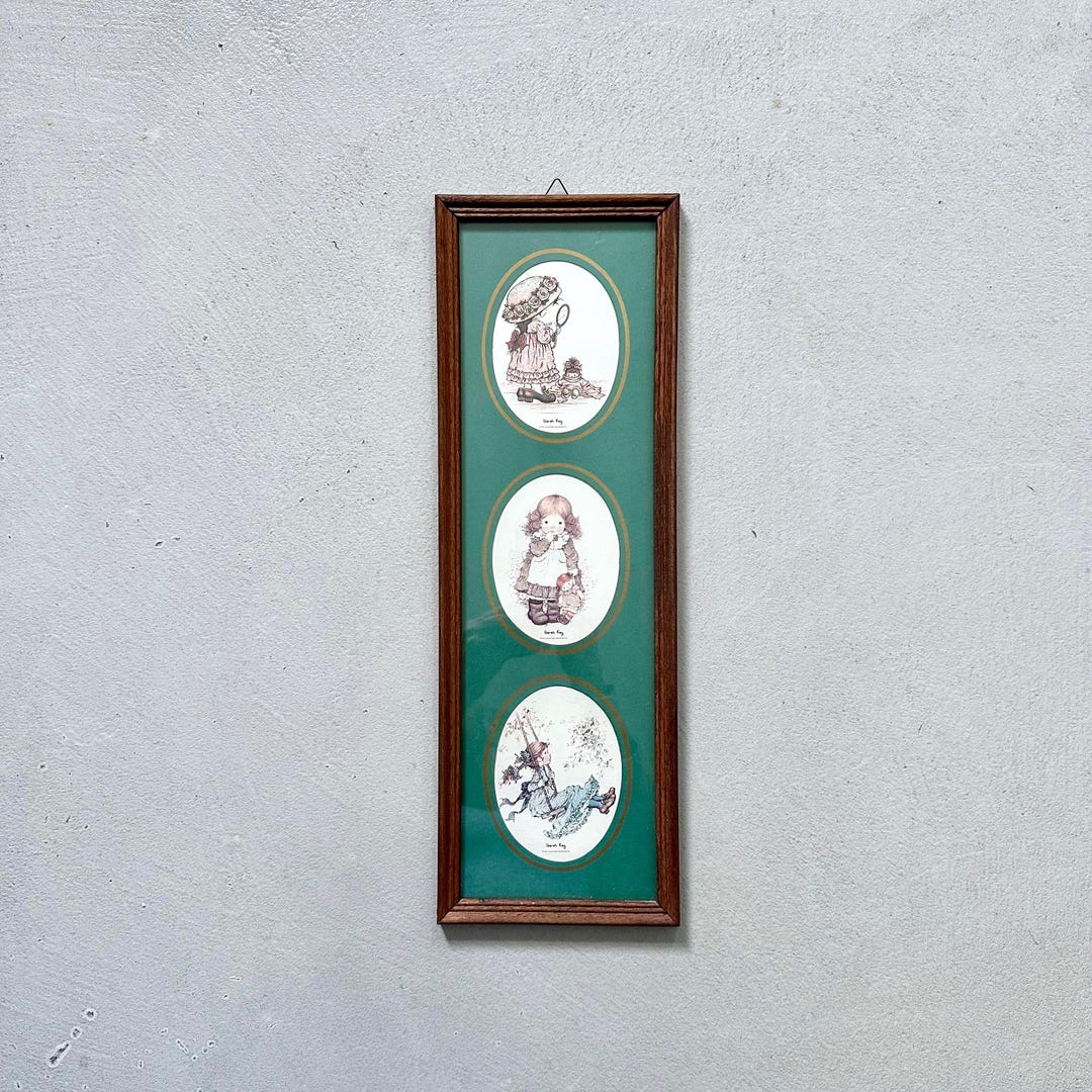 Vintage Pictures Sarah Kay in Wooden Frames, 70s - Etsy