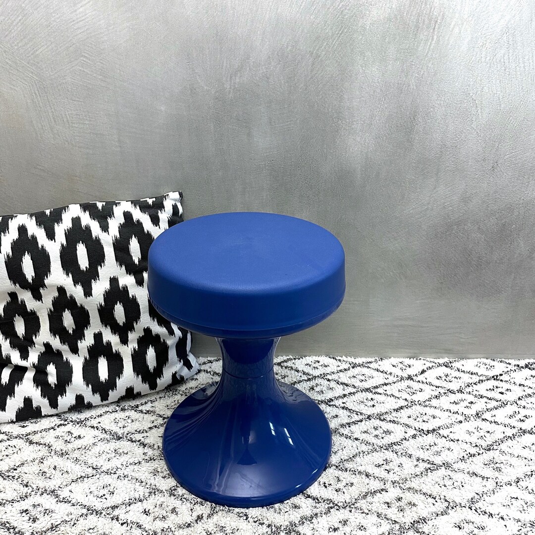 70s Stool Blue Tulip Stool Plastic Side Table Mid Century - Etsy