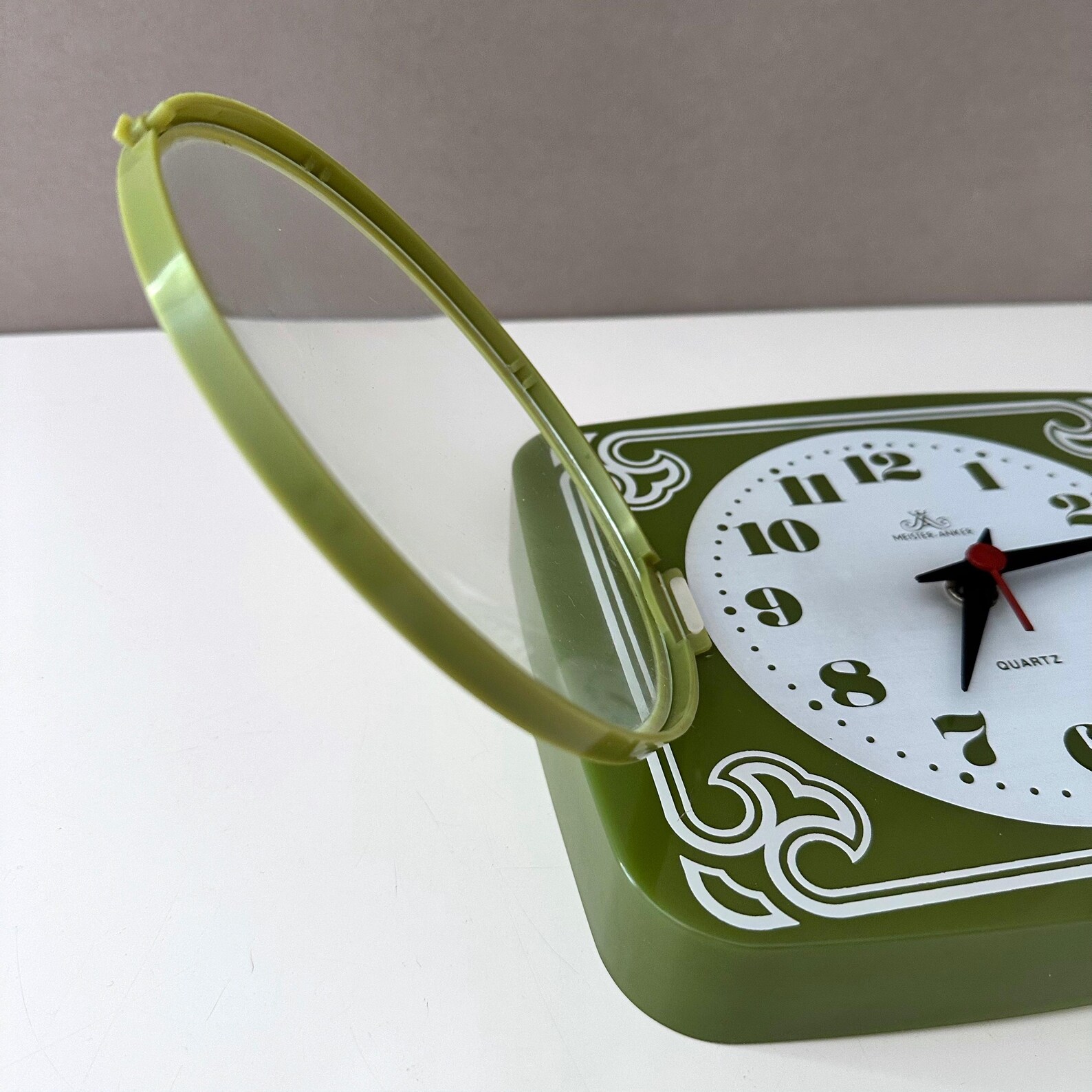 Vintage Wall Clock, Meister-anker Clock, Kitchen Clock Green, 70s Space ...