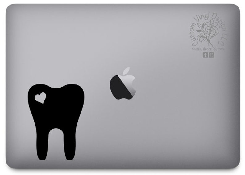 Tooth Decal - Tooth With Heart Self Adhesive Vinyl Decal Sticker ...