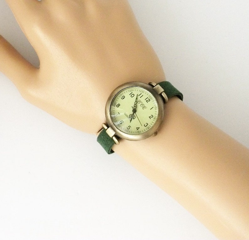 Unisex Wrist Watch Dark Green Strap Watch Casual Watch - Etsy