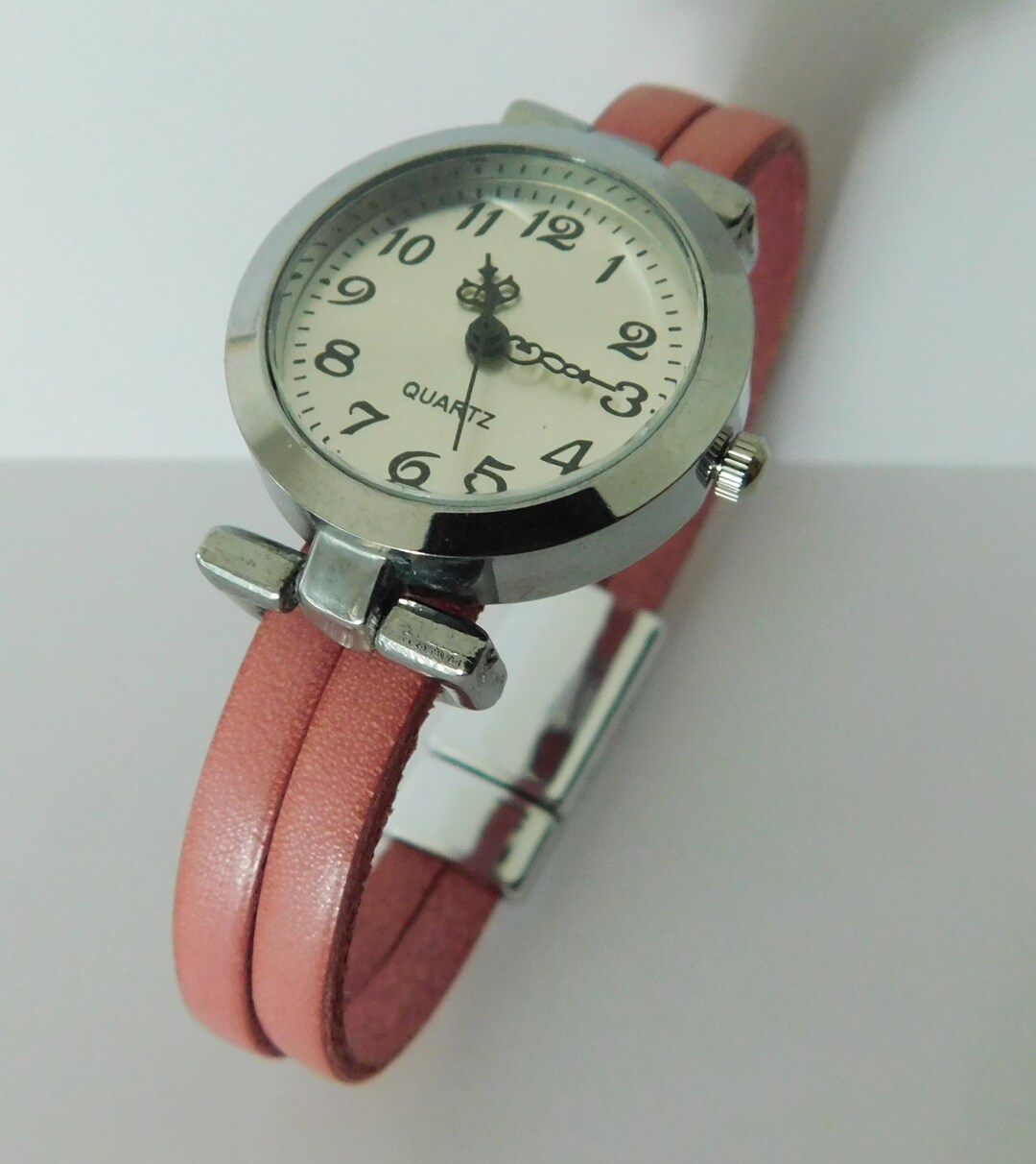 Women's Watch With Leather Band, Pastel Pink Color. Watch for Women ...