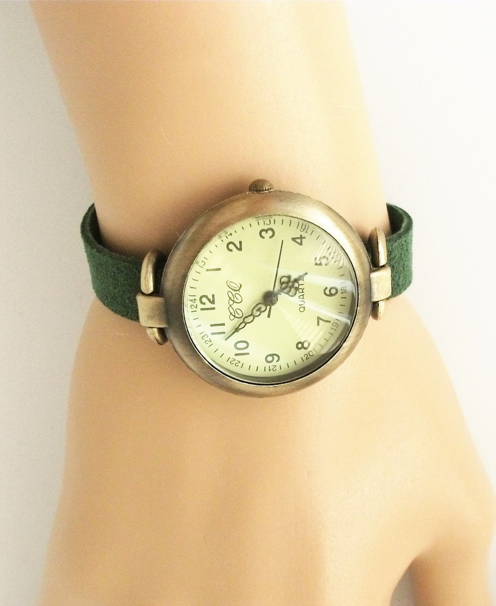 Unisex Wrist Watch Dark Green Strap Watch Casual Watch - Etsy