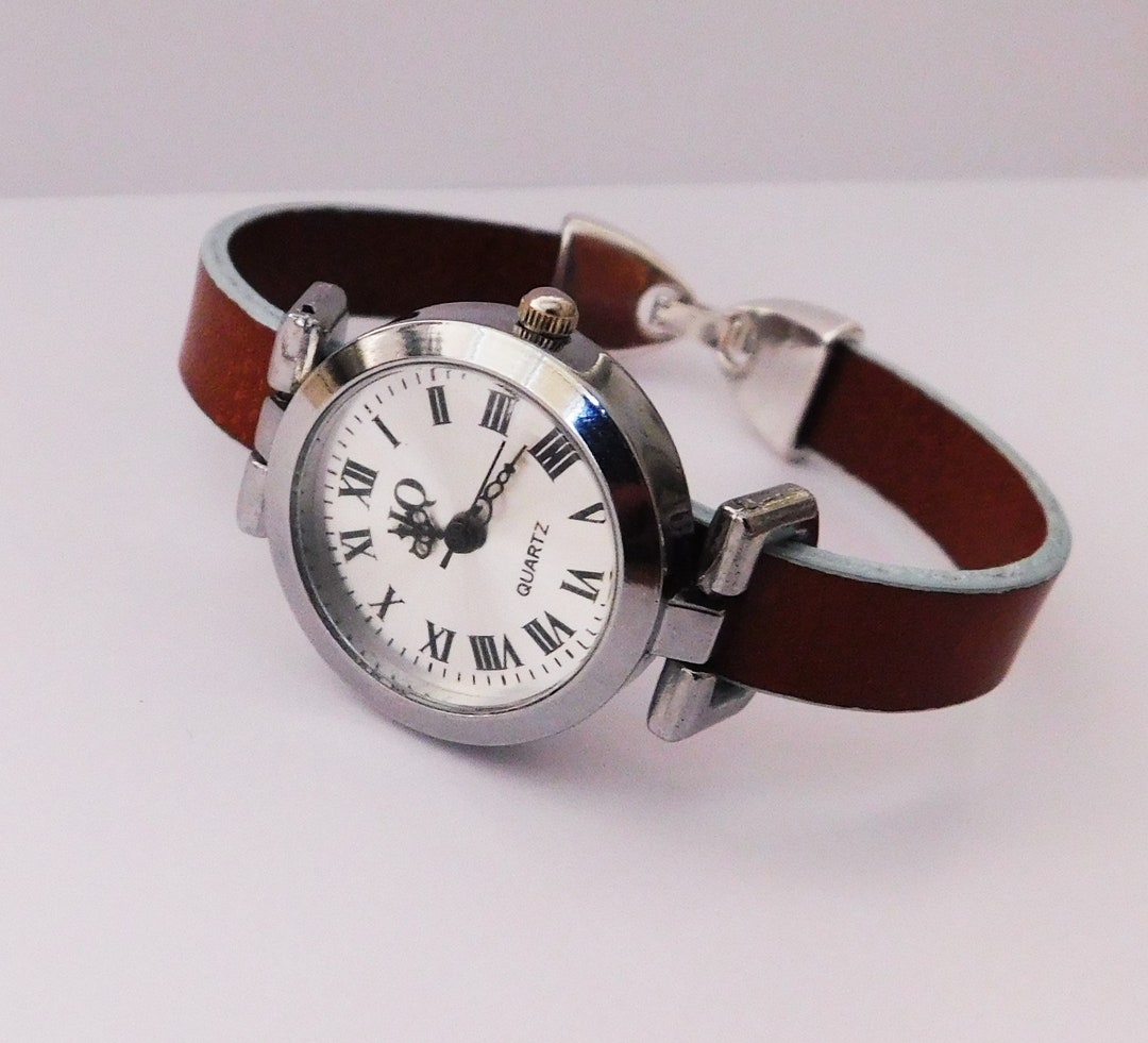 Simple Leather Watch for Women, Leather Wristwatch, Retro Minimalist ...