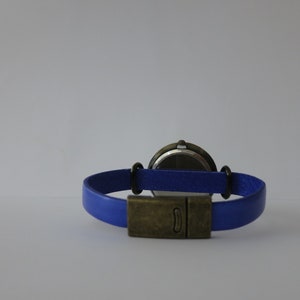 Women's Leather Watch, Classic Blue Watch for Women, Blue Leather ...