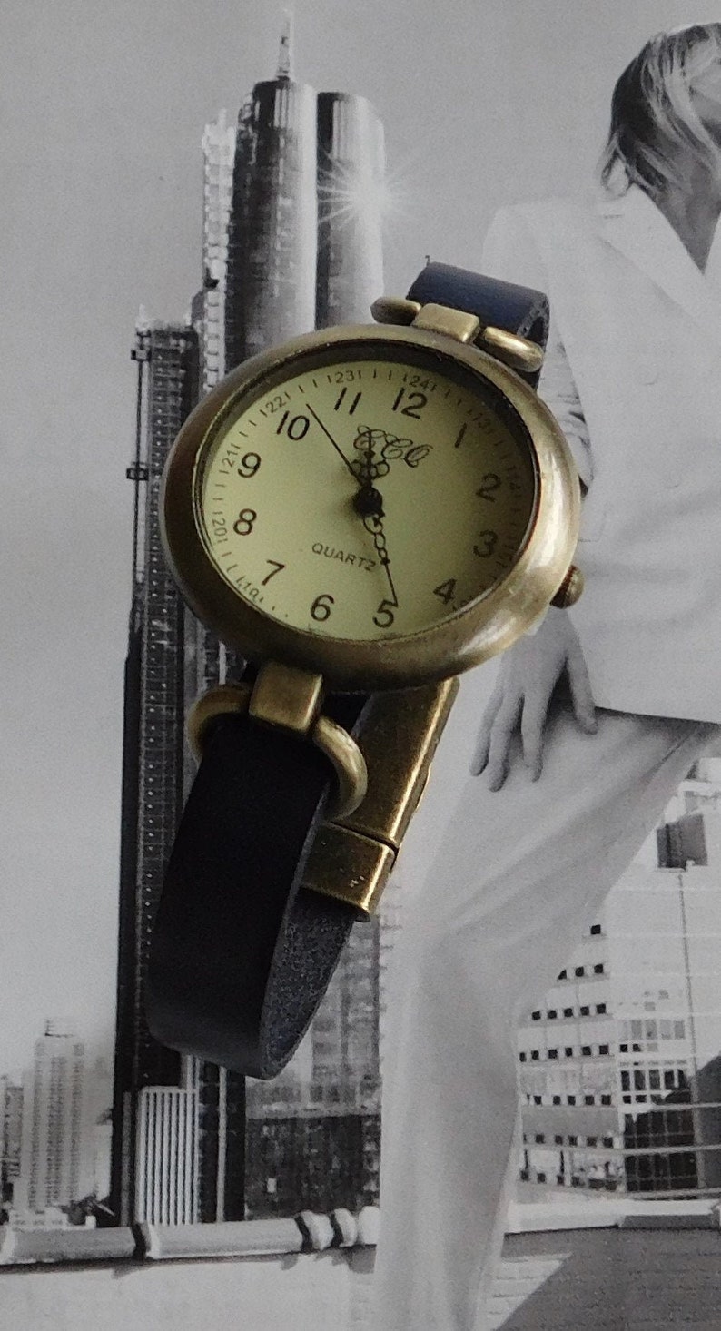 Watch for Women With Navy Blue Leather Band. Women's - Etsy