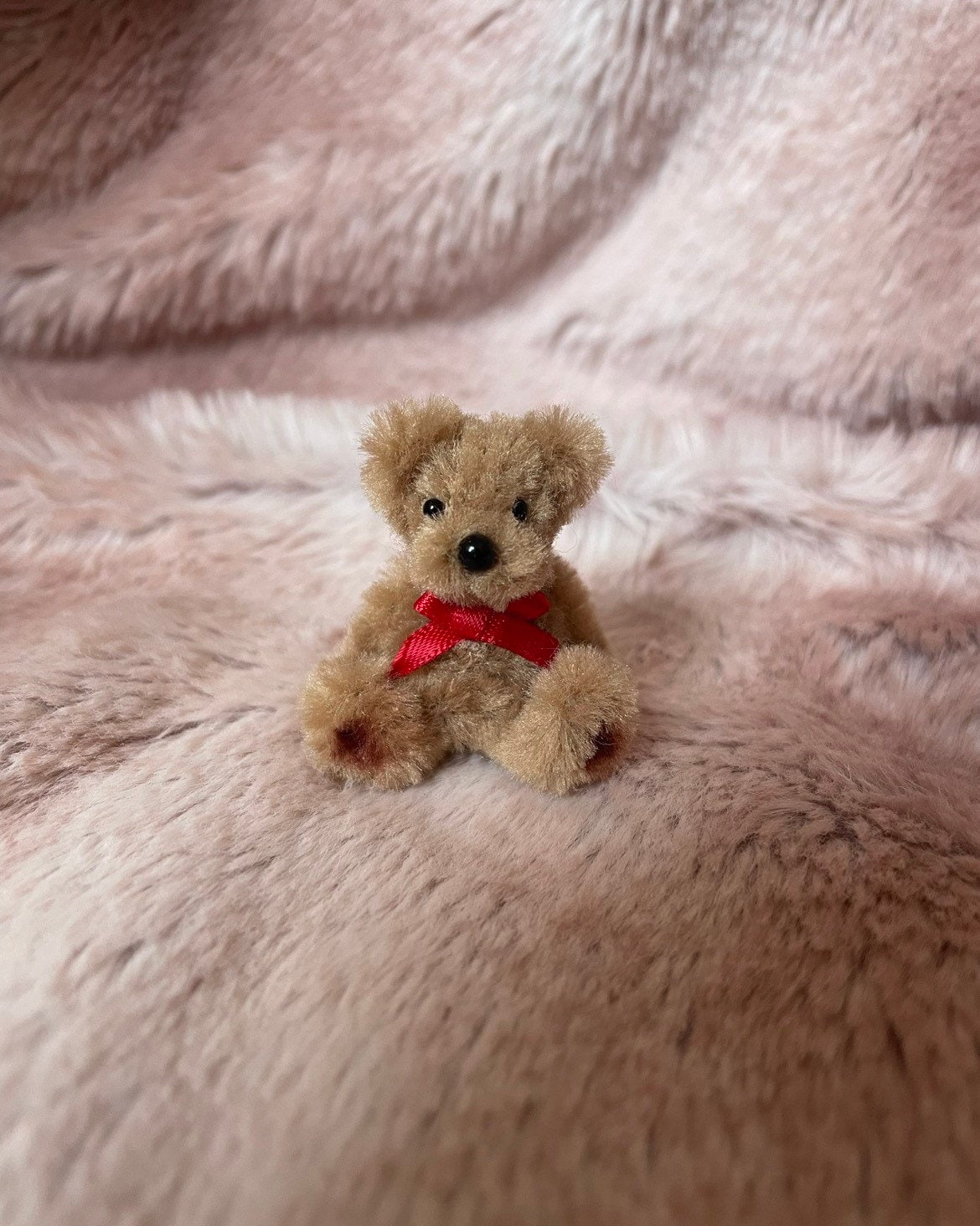 Tiny Handmade Fluffy Teddy 1.6 Inches Cute Gift Collectible - Etsy UK
