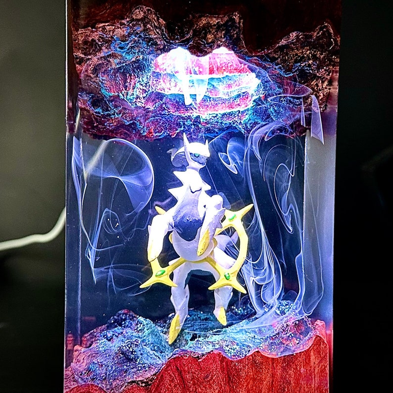 ARCEUS Pokemon Epoxy Lamp, Custom Pokemon, Resin Lamp, Pokemon ...