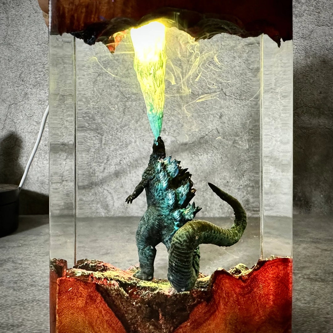 Godzilla Monster Resin Lamp, Diorama Resin Epoxy, Handmade Gifts ...