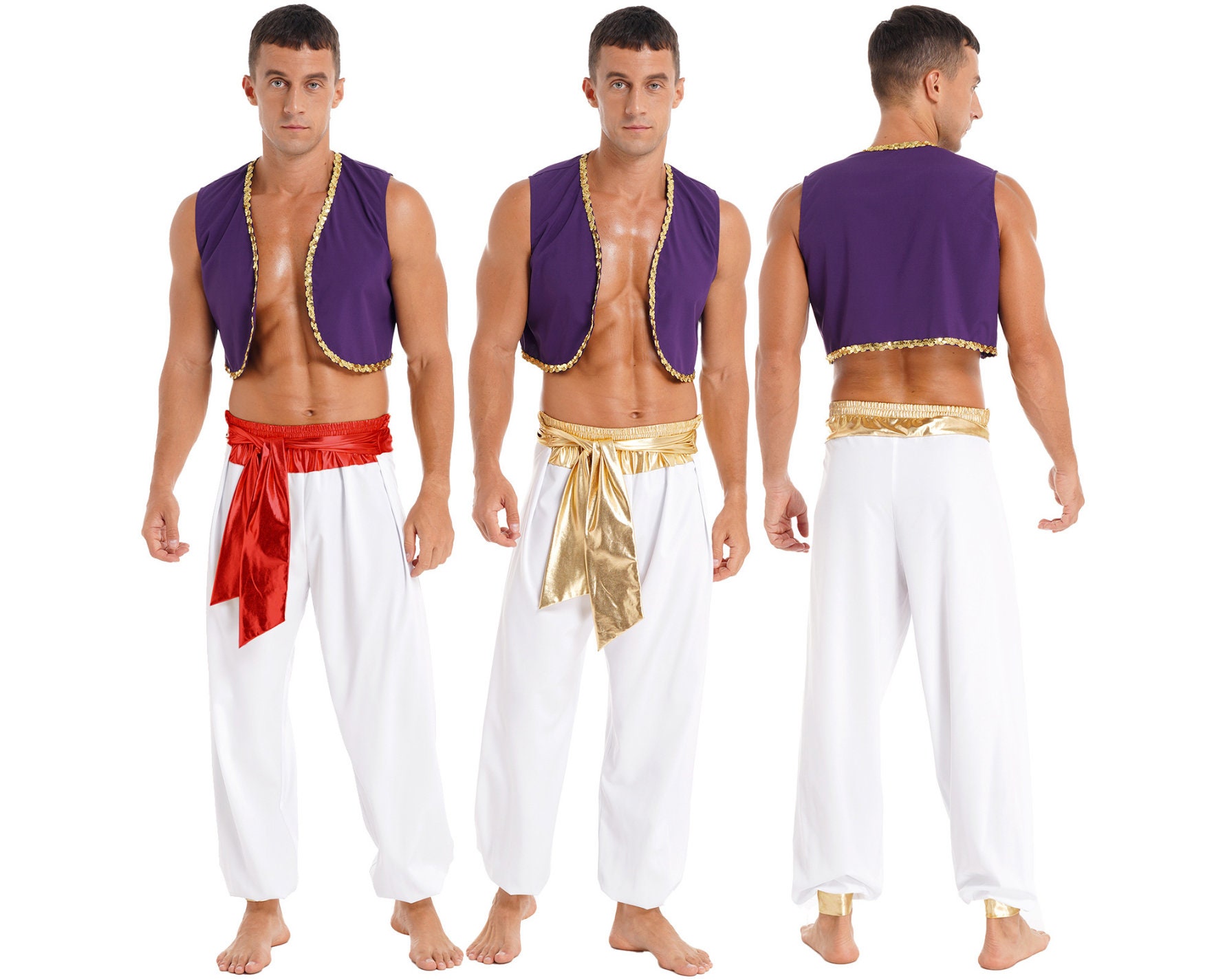 Prince Aladdin Cosplay Costume Halloween Party Outfit Dress Mythical ...