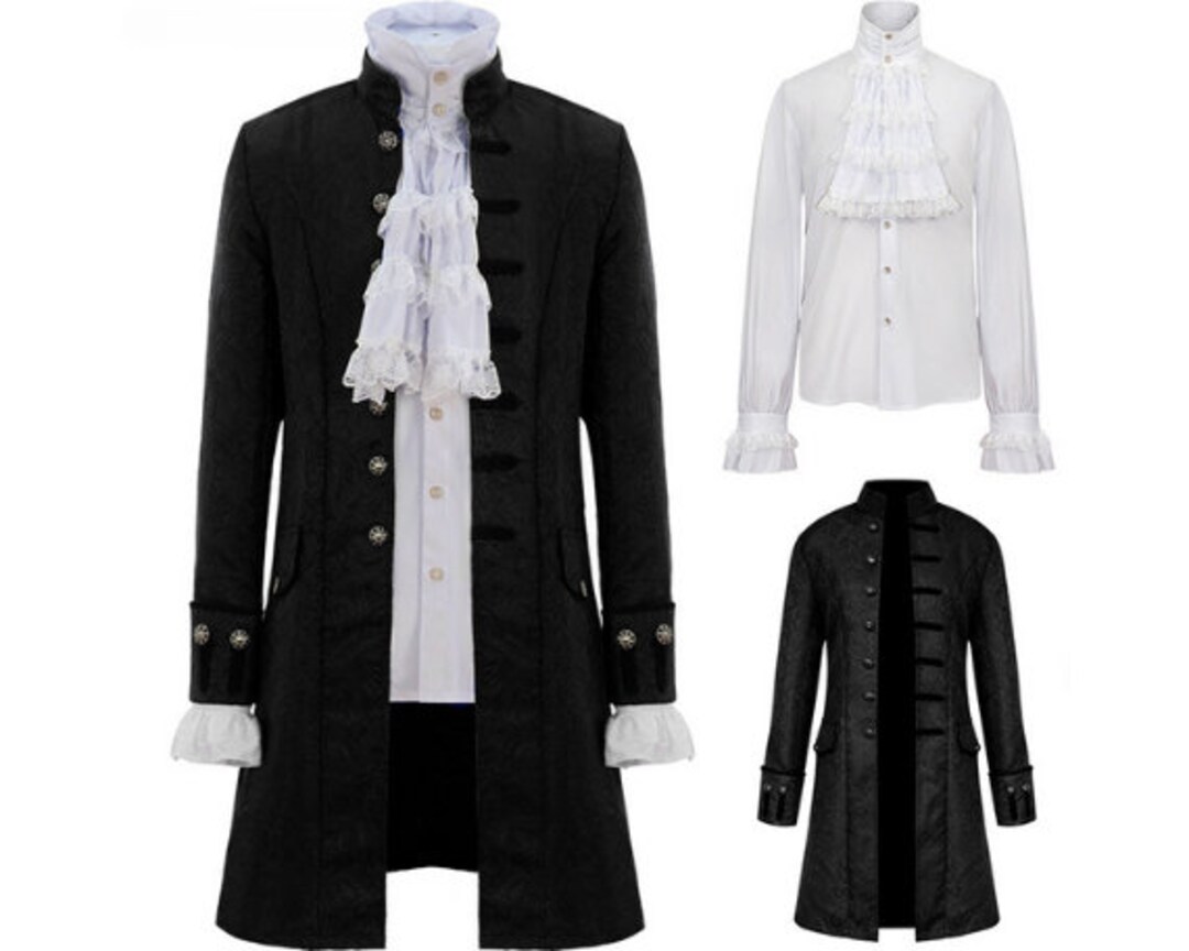 King Edward Steampunk Jacket Renaissance Men's Trench Coat Medieval ...