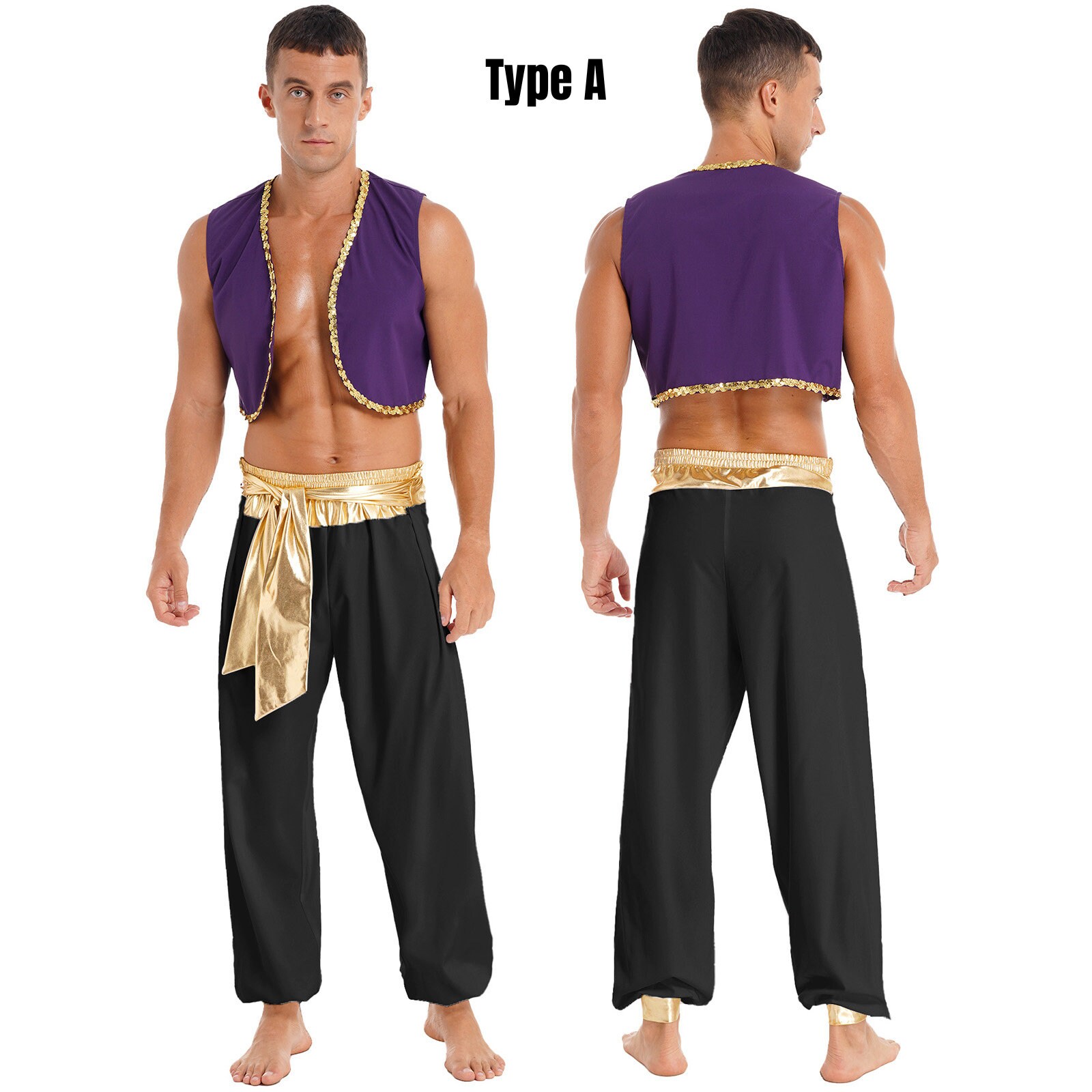 Prince Aladdin Cosplay Costume Halloween Party Outfit Dress Mythical ...