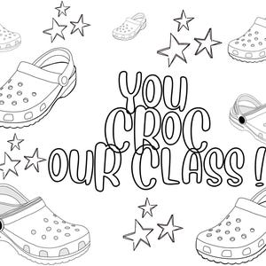 You CROC Valentine’s Day Printable Cards + Coloring Pages - Etsy