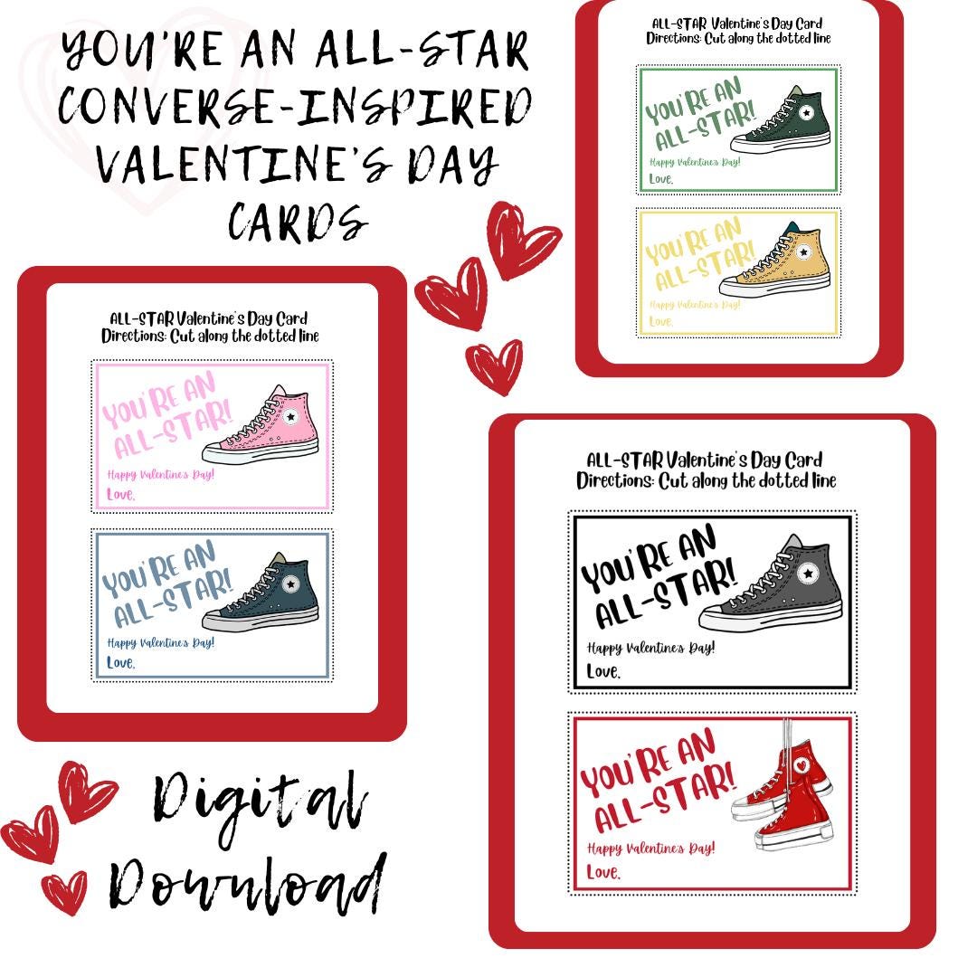 You're an All-star Converse-inspired Digital Print Valentine’s Day ...