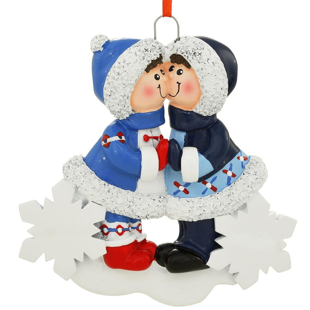 Eskimo Kisses Couple Personalized Christmas Ornament - Etsy