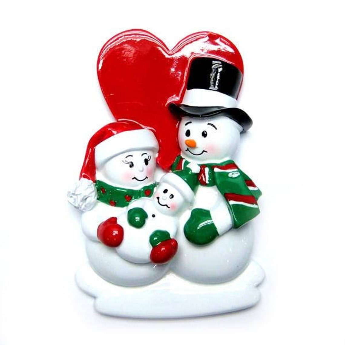 Snowman Family of 3 Personalized Christmas Ornament - Etsy