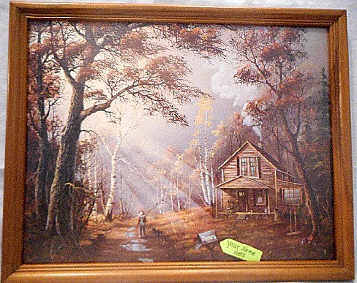 Ron Huff Boy With Fishing Pole Personalized Mailbox Print - Etsy